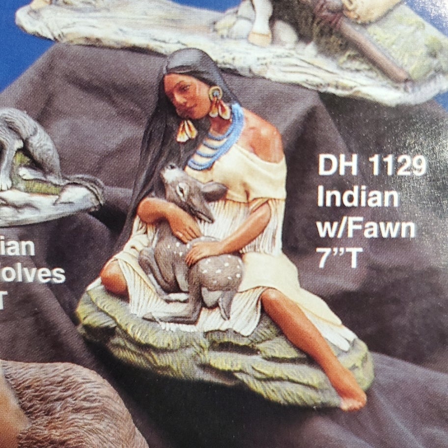 Native American woman with fawn - D7.1129 | A Little Hobby Ceramics Studio