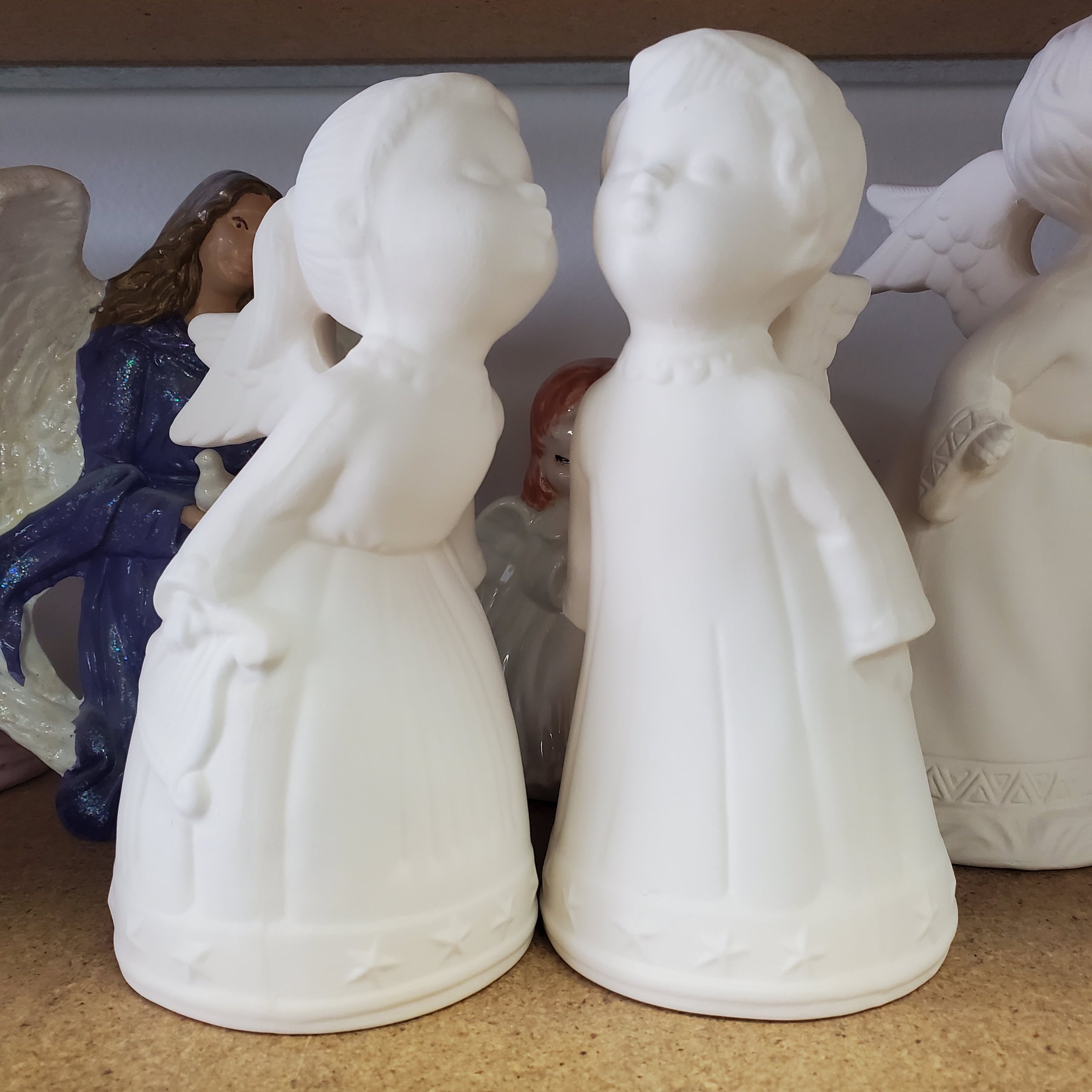 Porcelain Kissing Angel Figurines